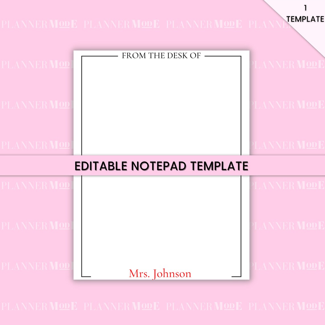 EDITABLE Teacher Notepad Template From the Office Of From - Etsy
