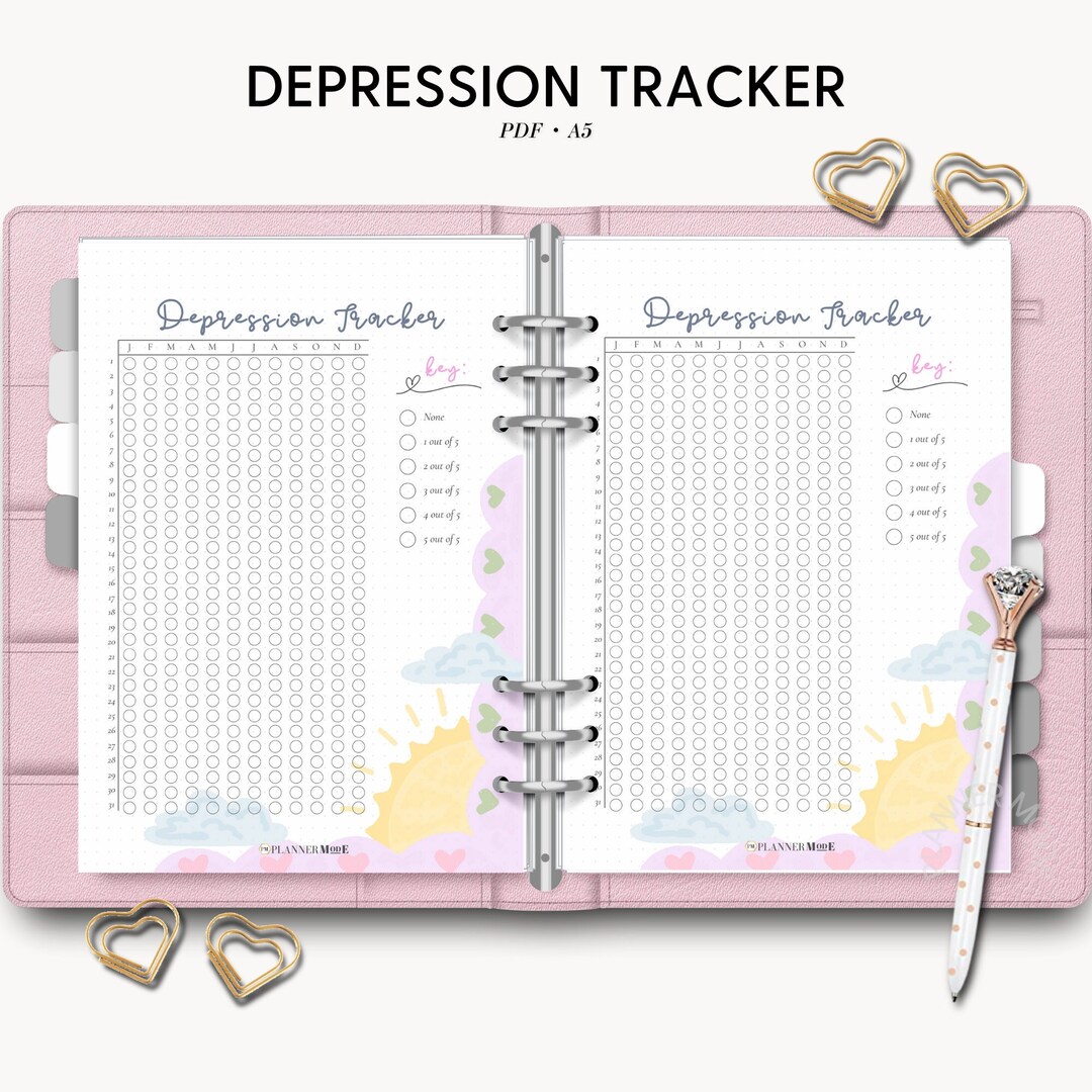 Depression Tracker, Mental Health Journal, Self Care, Wellness Journal ...