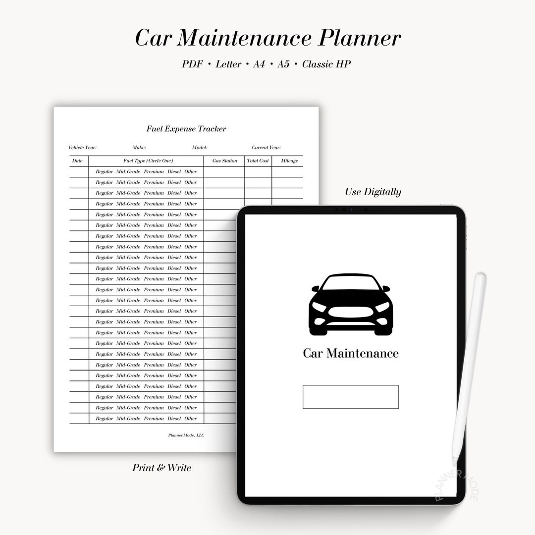 Vehicle Maintenance Log Car Maintenance Binder Car Repairs - Etsy