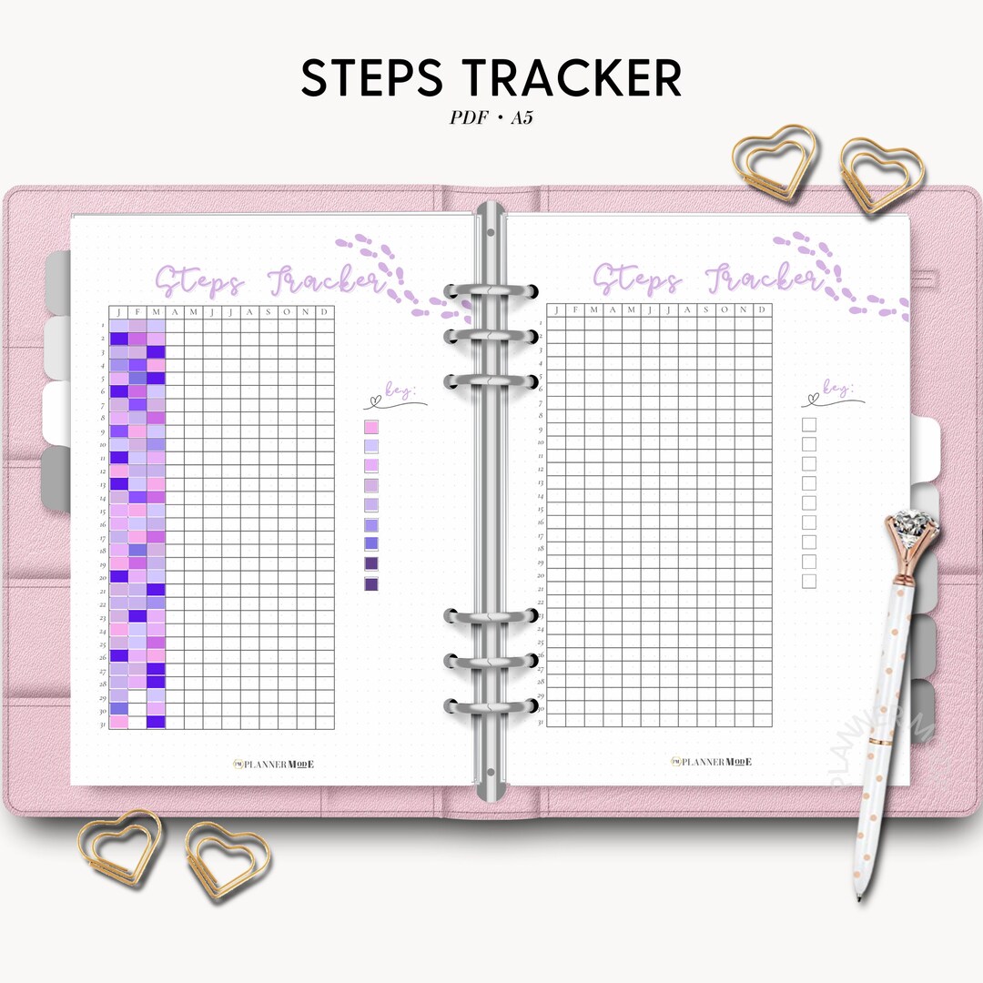 Steps Tracker Exercise Log Walking Tracker Fitness Tracker - Etsy