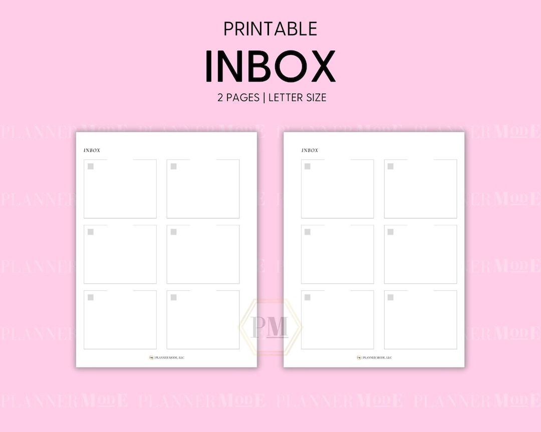 Inbox Inbox Template Printable Inbox Inserts - Etsy UK
