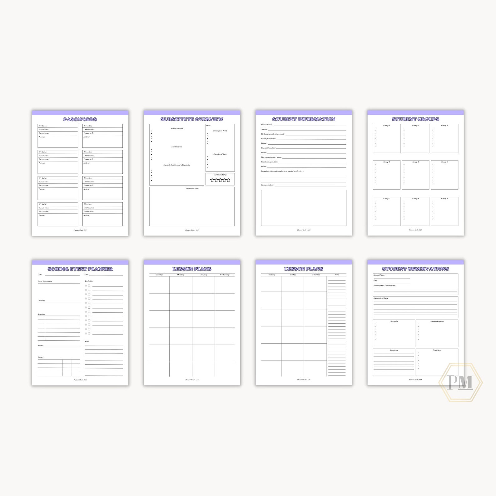 Teacher Planner Printable Teacher Gradebook 2023-2024 - Etsy