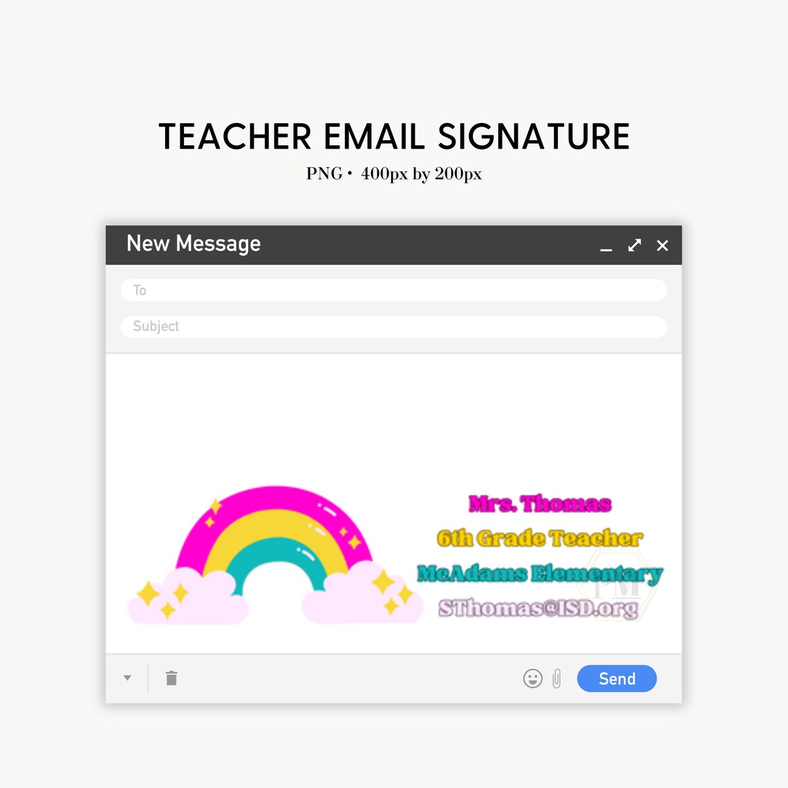 Teacher Email Signature, Gmail Signature, Custom Email Signature, Canva ...