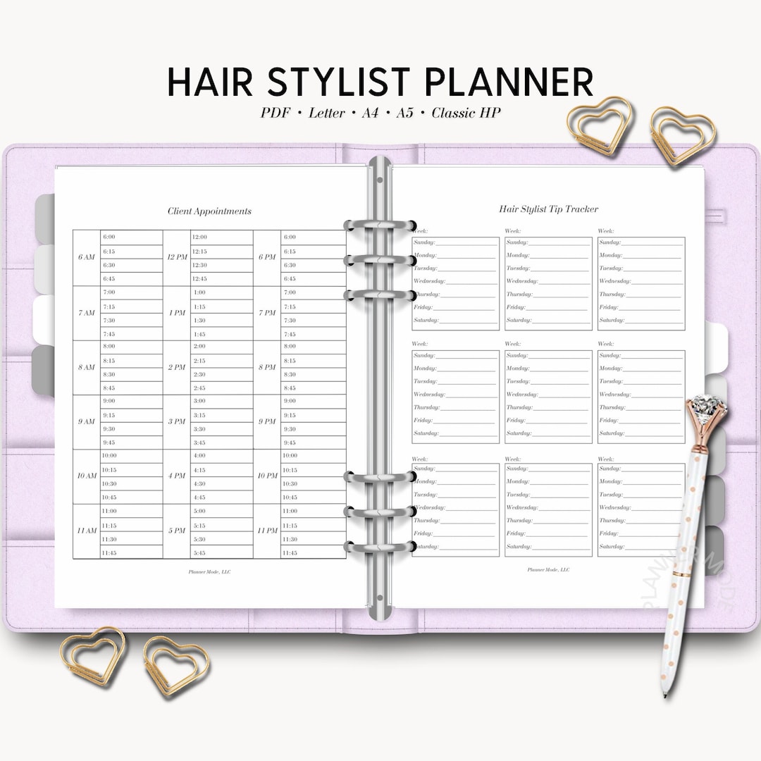 Hair Stylist Planner, Hair Salon Business Owner, Hair Client Tracker ...