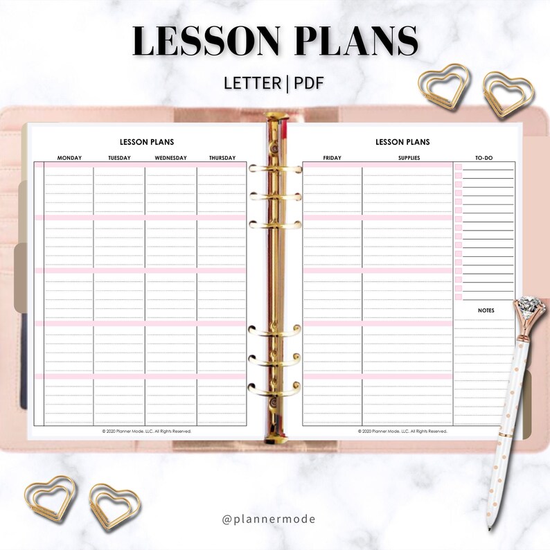 Teacher Lesson Planner Lesson Planner Printable Lesson - Etsy