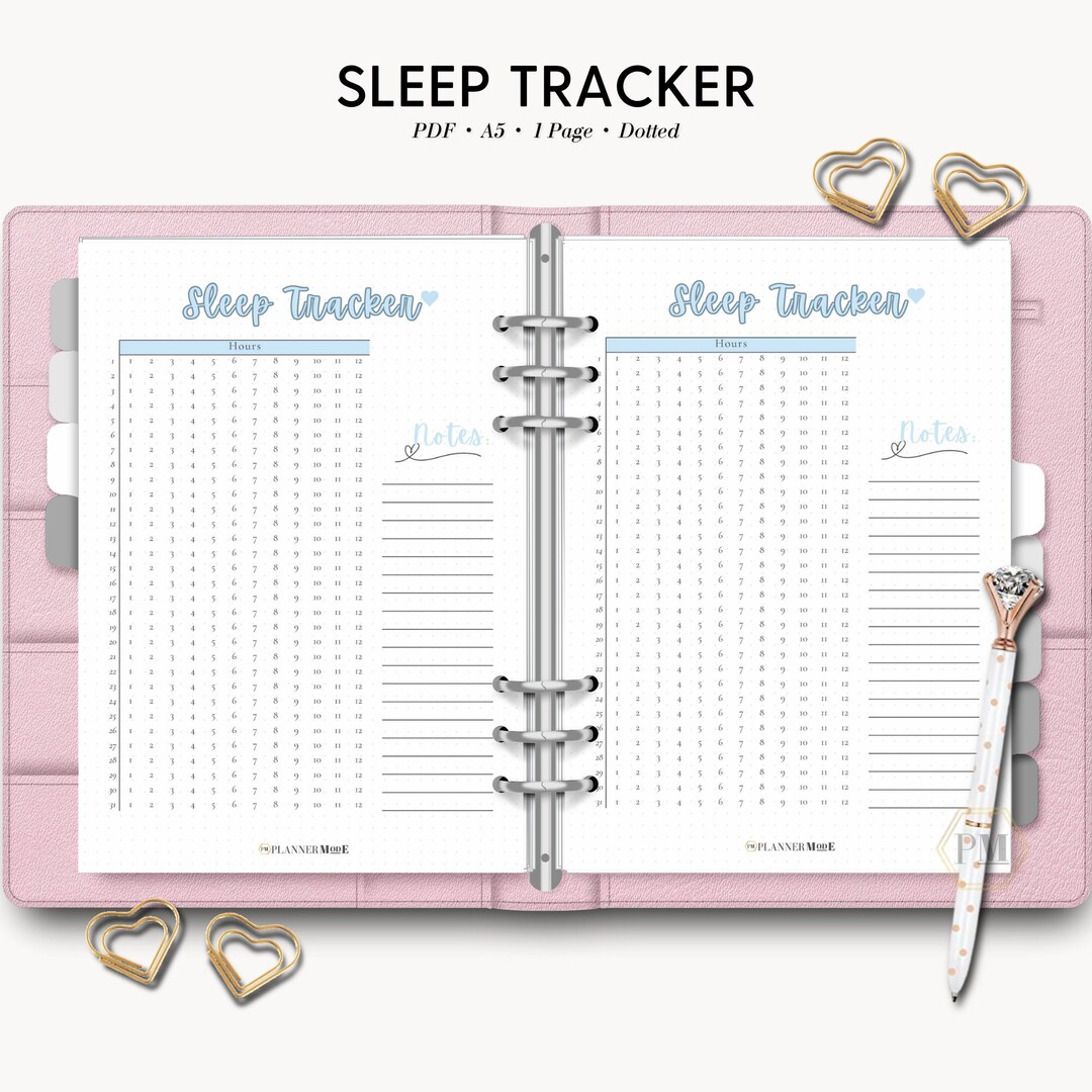 Sleep Tracker A5 Dot Journal: Nap Log, Insomnia Log (digital Download ...