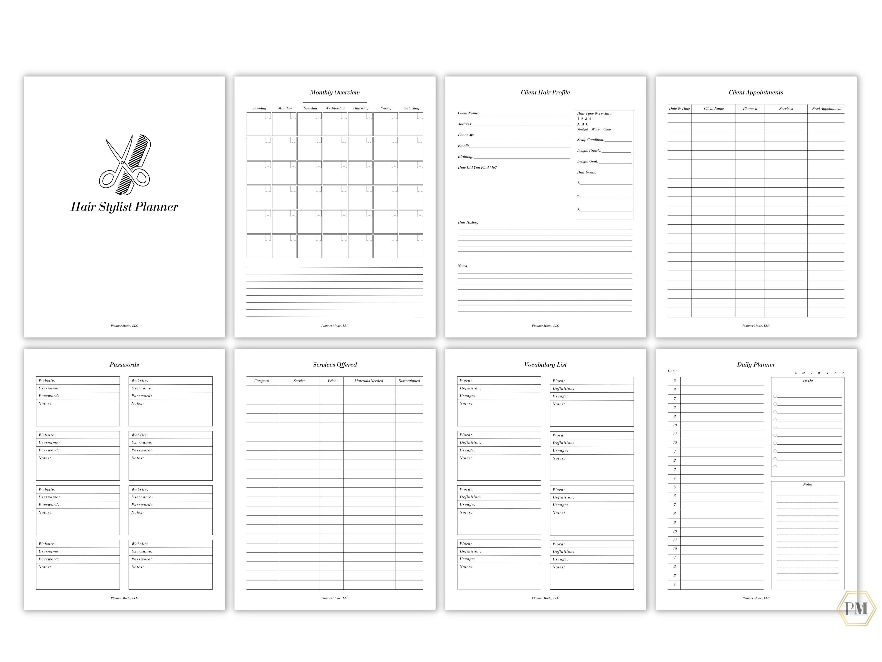 Hair Stylist Client Book, Hair Salon Business Owner, Hair Client ...