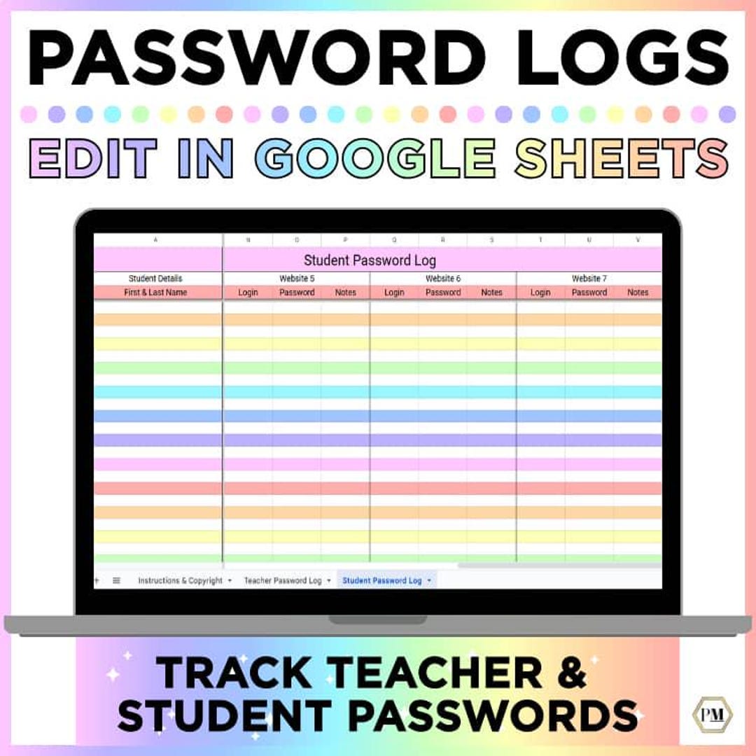 Login and Password Editable, Computer Password, Student Password ...