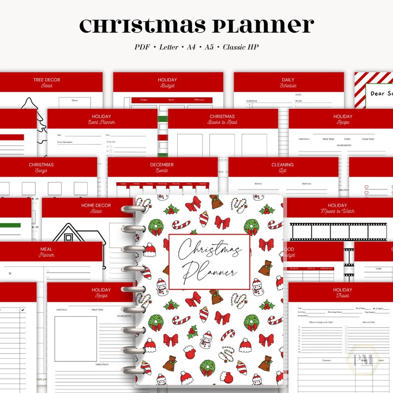 Christmas Planner, Printable Holiday Planner, Xmas Planner, Gift ...