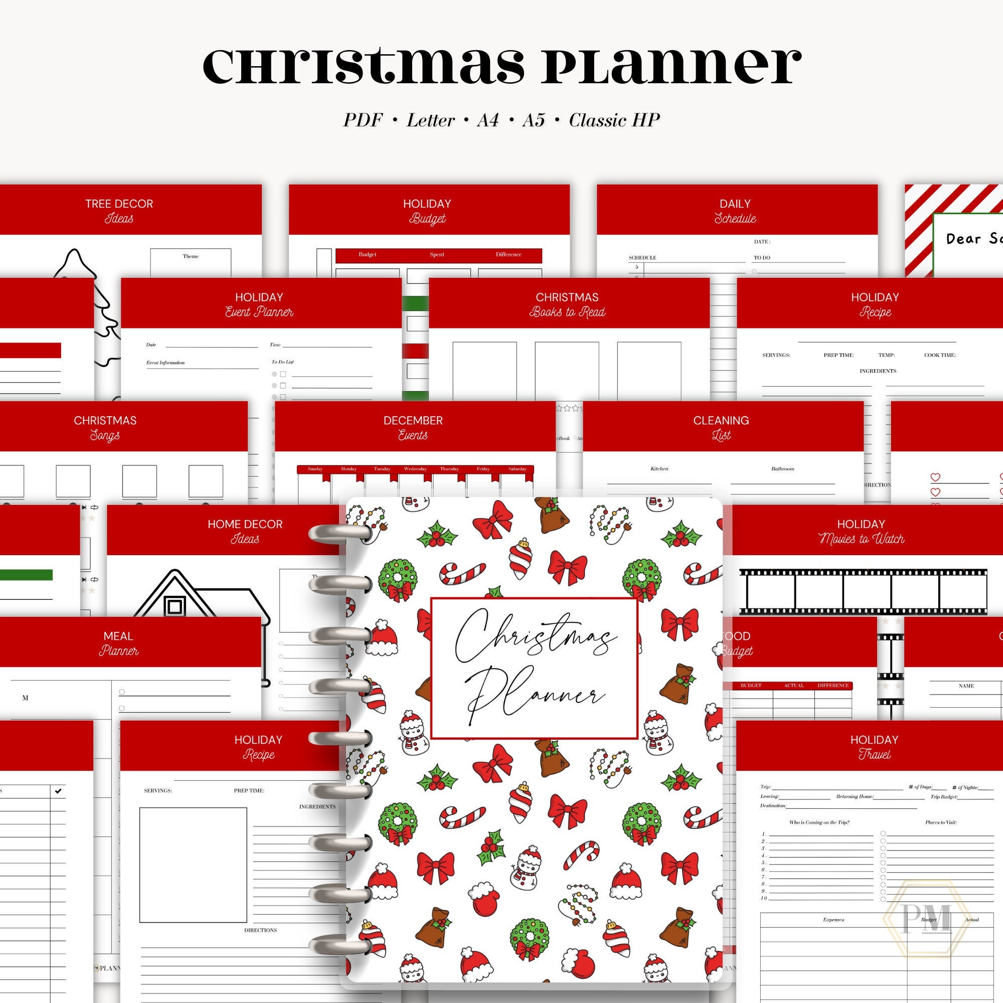 Christmas Planner, Printable Holiday Planner, Xmas Planner, Gift ...