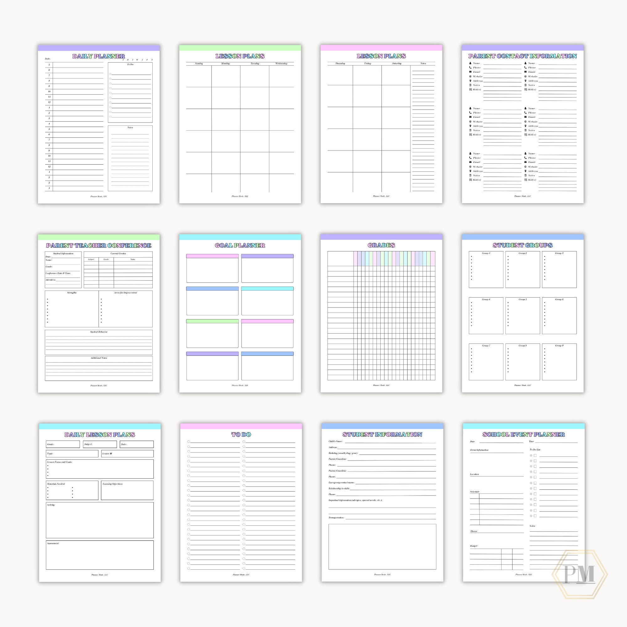 Apple Teacher Planner Printable Teacher Gradebook 2023-2024 - Etsy