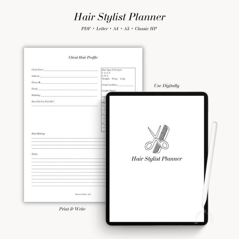 Hair Stylist Planner, Hair Salon Business Owner, Hair Client Tracker ...