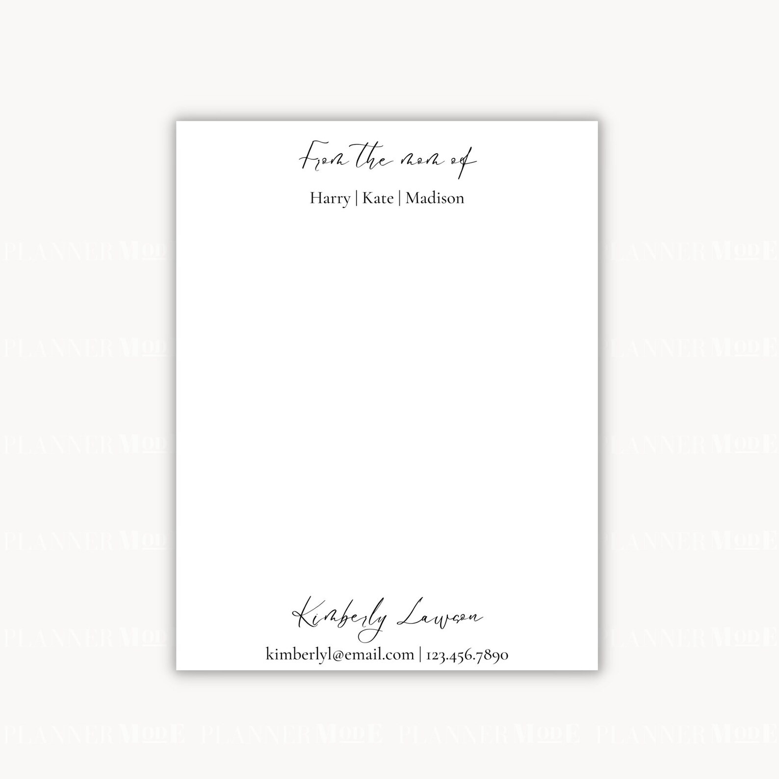 Editable Custom Mom Notepad, Mom of Notepad, Personalized Stationary ...