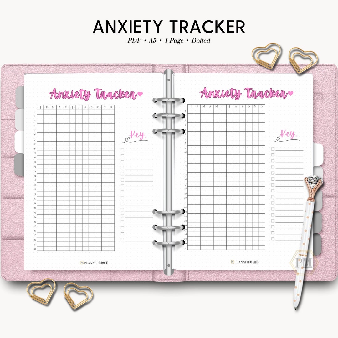 Anxiety Tracker, Mood Tracker, Anxiety Page, Mental Health Tracker, A5 ...