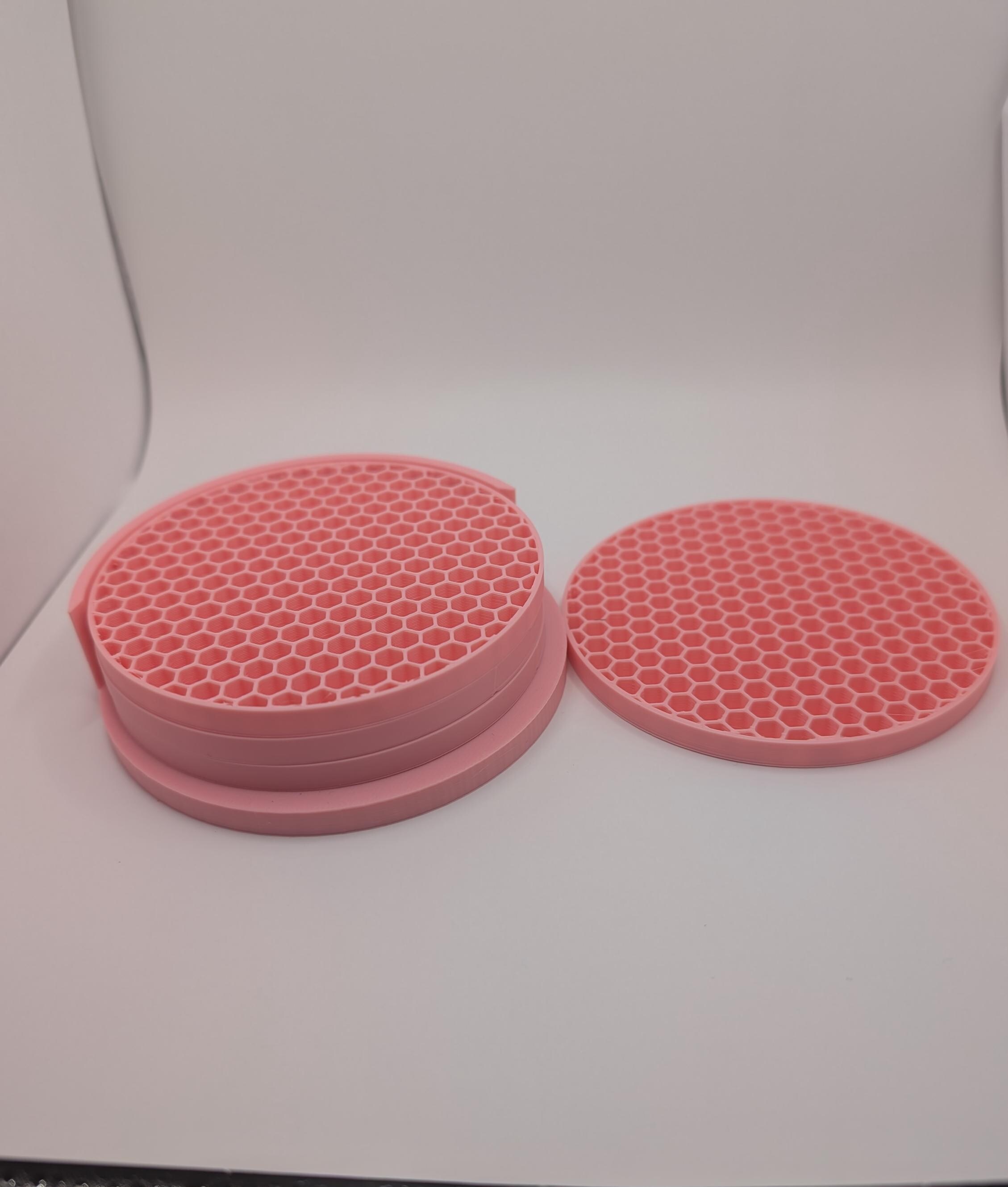 3d Printed Coaster Set With Holder - Etsy