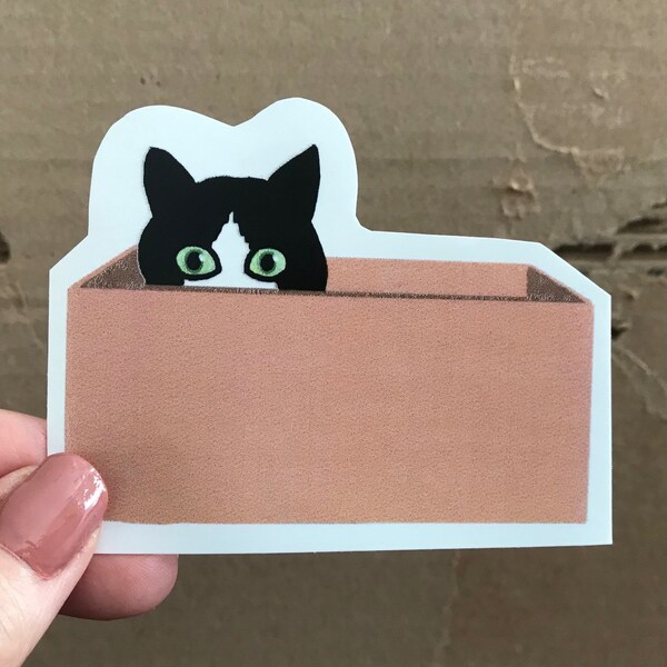 Cat Peeking Over - Etsy