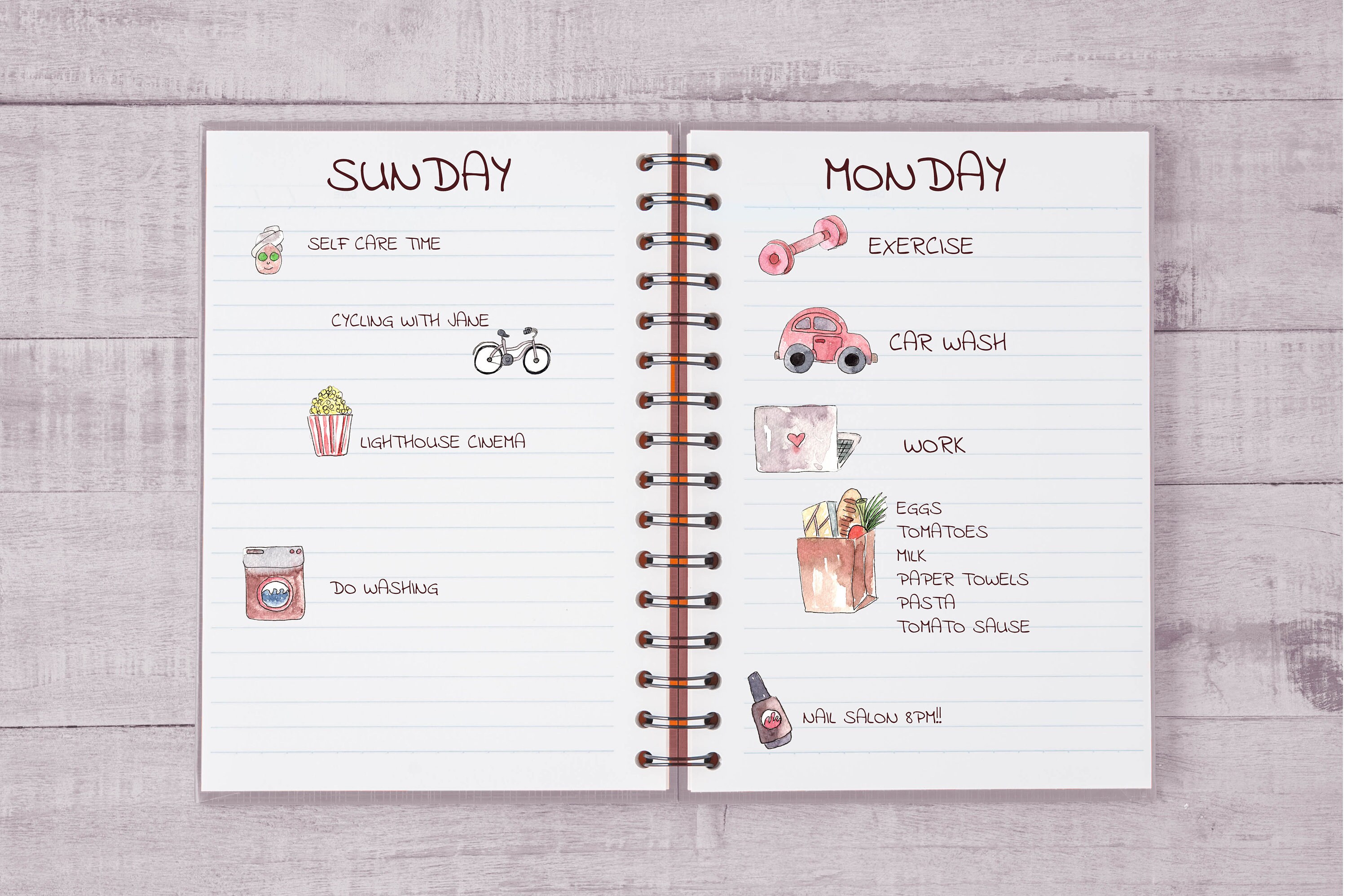 Watercolor Everyday Items Clipart Set for Planner Stickers, Chores Clip ...