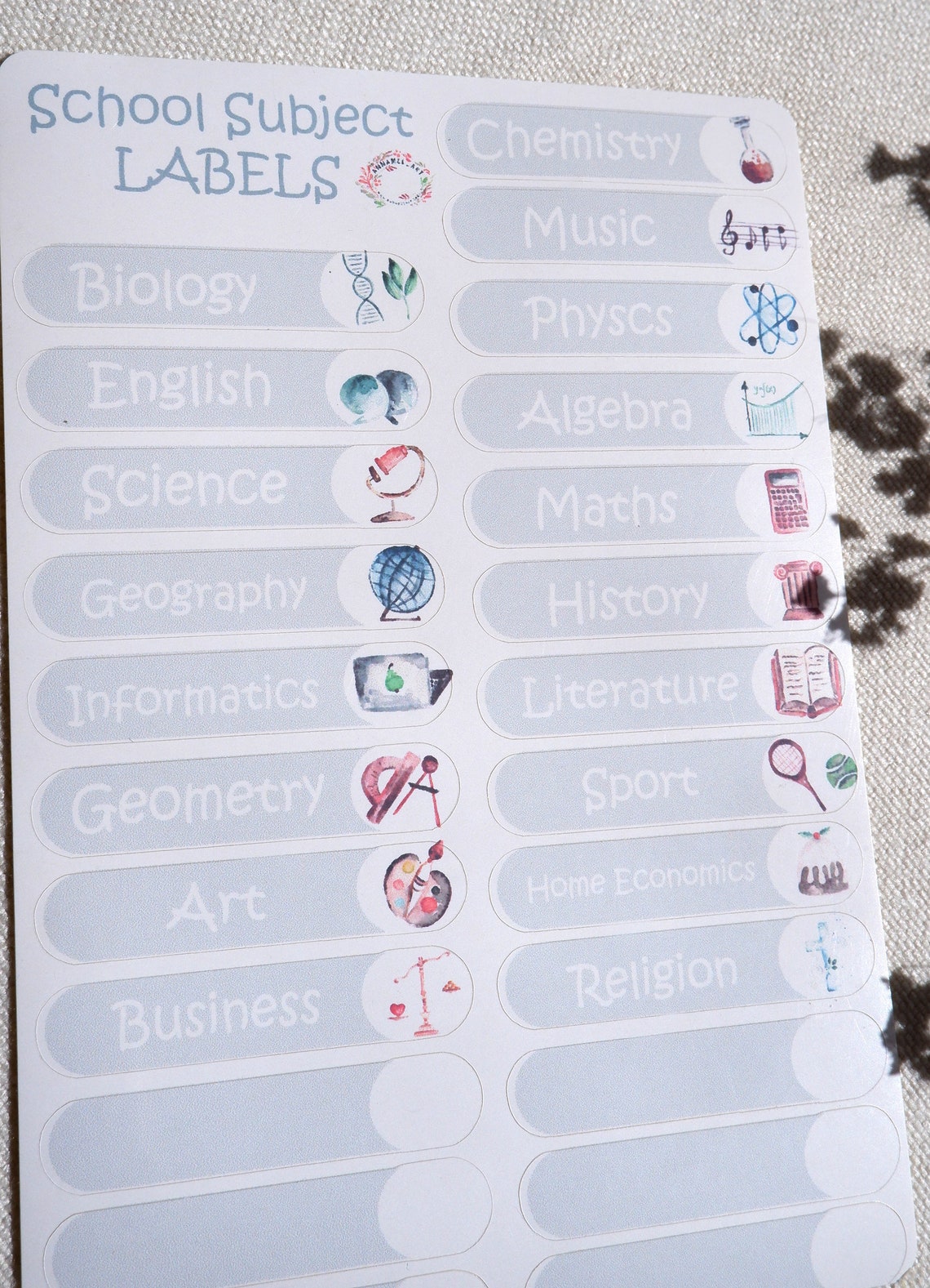 Secondary School Subject Labels | Glossy Subject Labels | Maths Labels ...