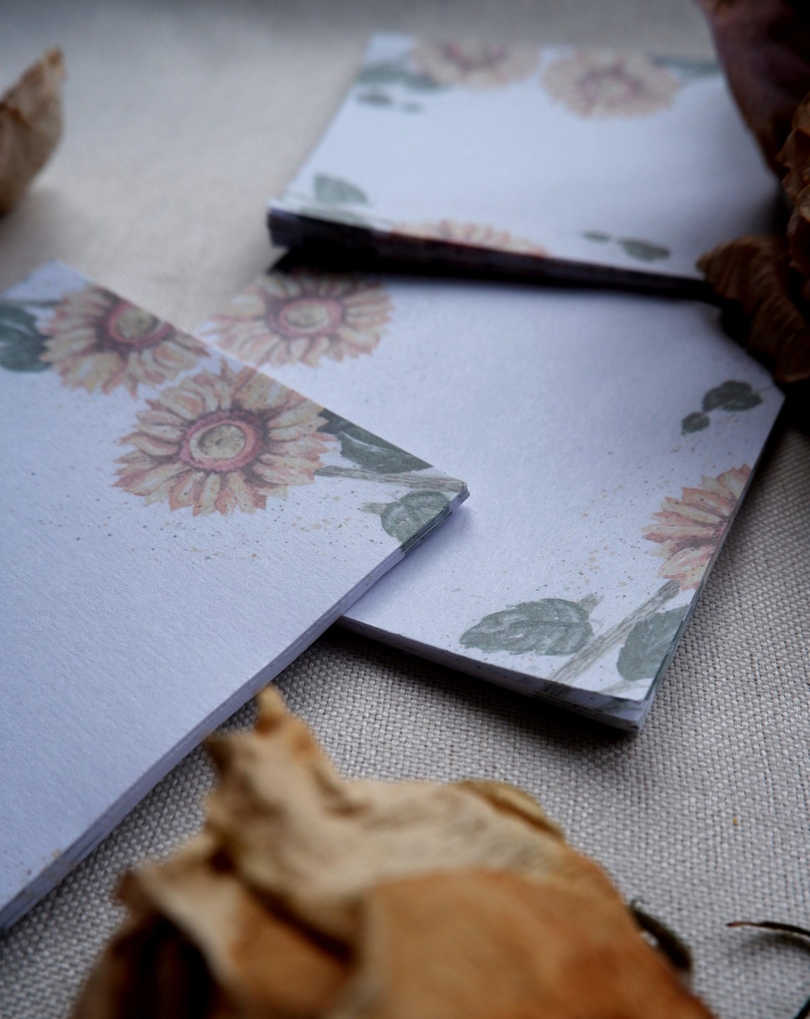 Sunflower Notepad Shorthand Notepad Handmade Notepad Cure Design ...