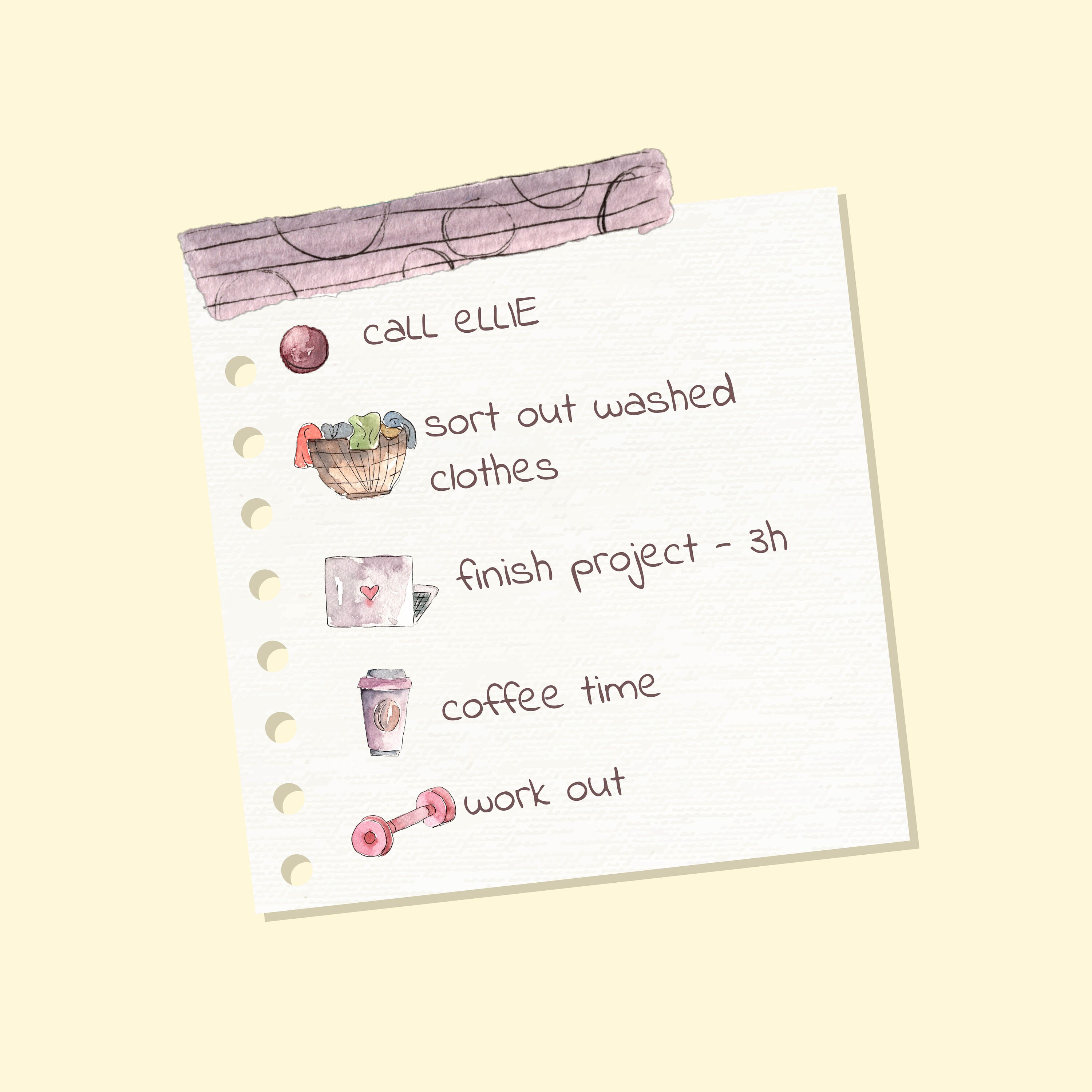 Watercolor Everyday Items Clipart Set for Planner Stickers, Chores Clip ...