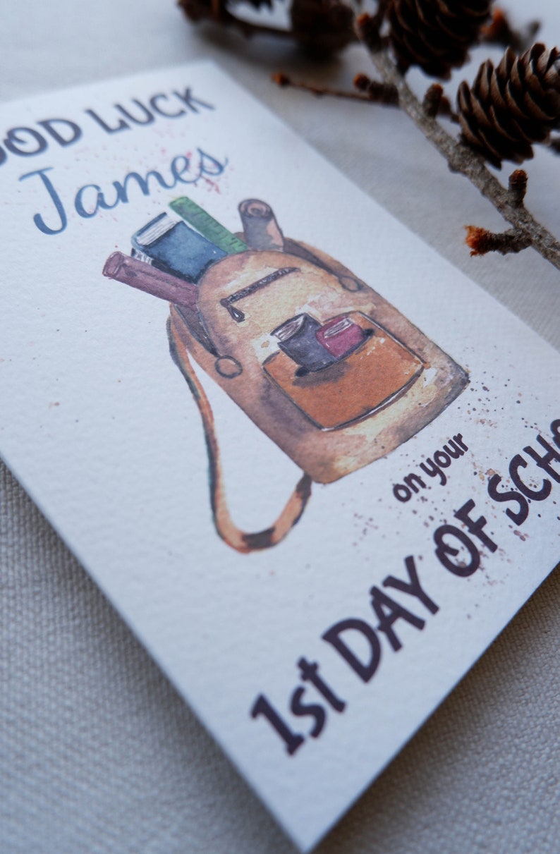 First Day at School Card, Back to School, Plantable Seed Card, Primary ...