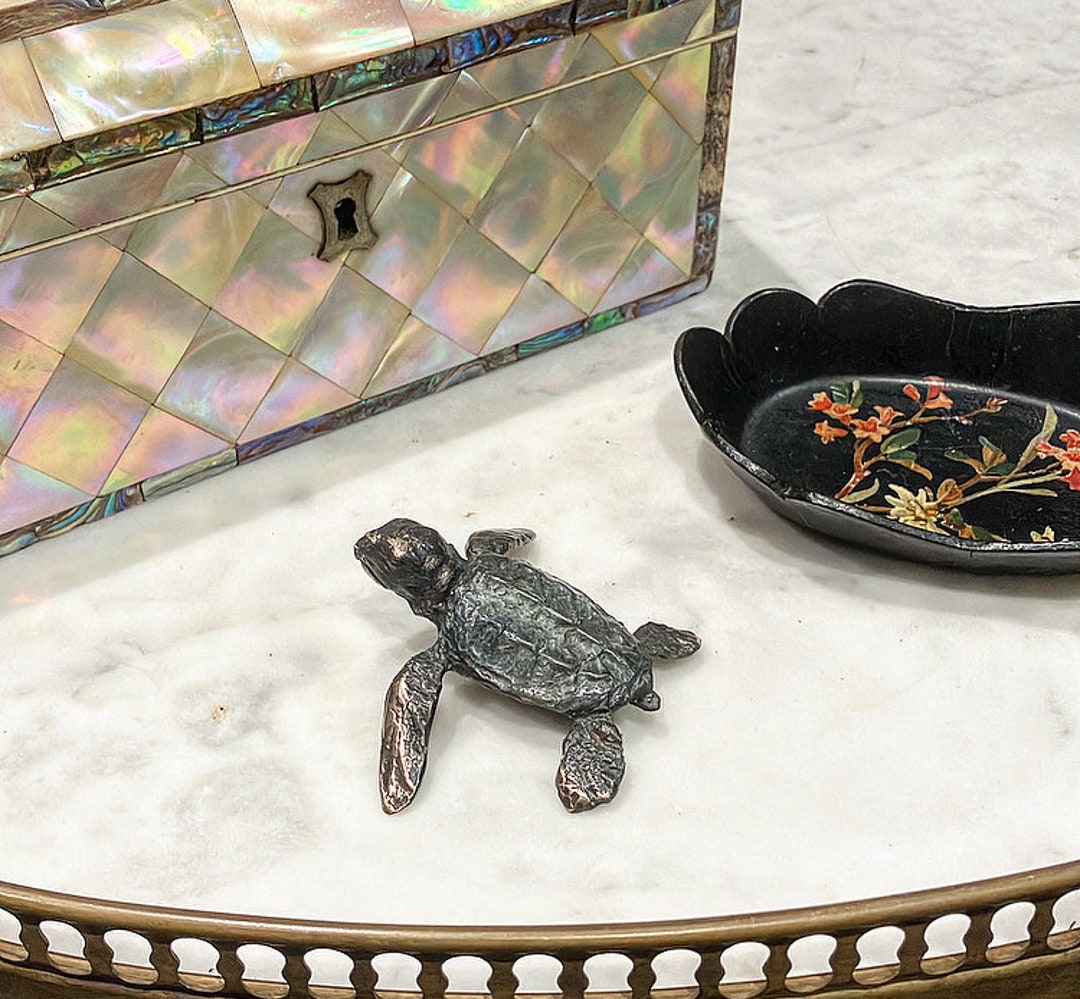 The Symbol of Wisdom & Knowledge A Solid Bronze Turtle Sculpture With a ...