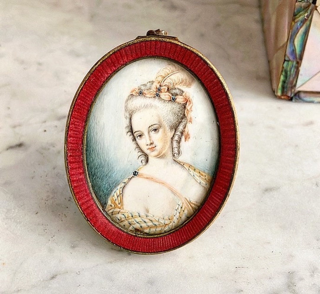 Wickham Quick Look at This Antique Hand Painted Miniature Portrait .its ...