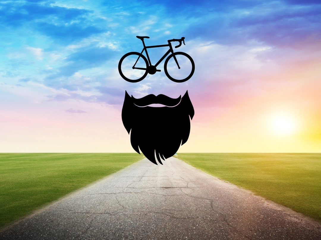 Road Bikes & Beards Vinyl Decal, Car Decal, Wall Decal, Road Bike ...