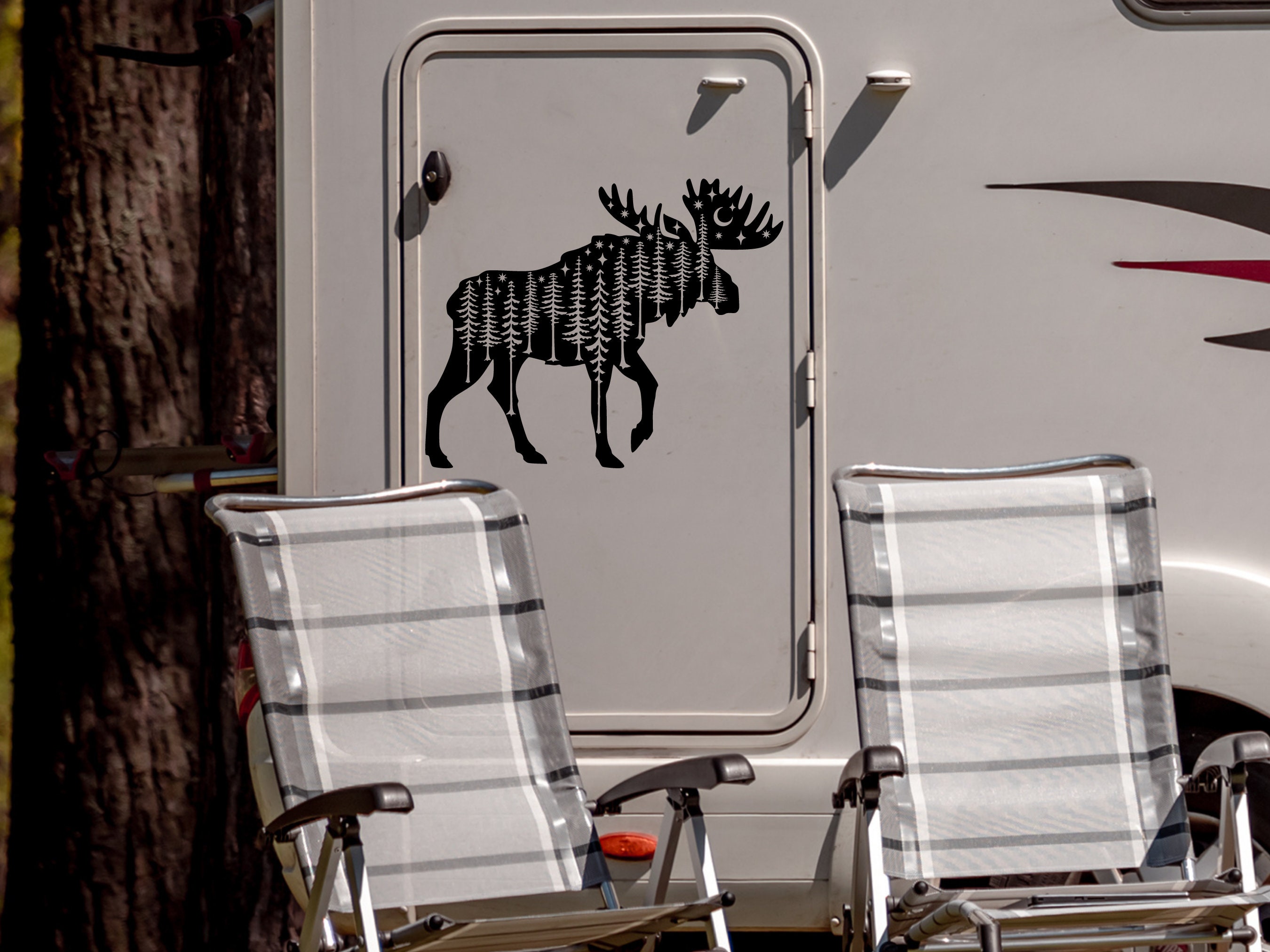 Moose Decal Moose and Forest Decal Nature Decal Outdoors - Etsy