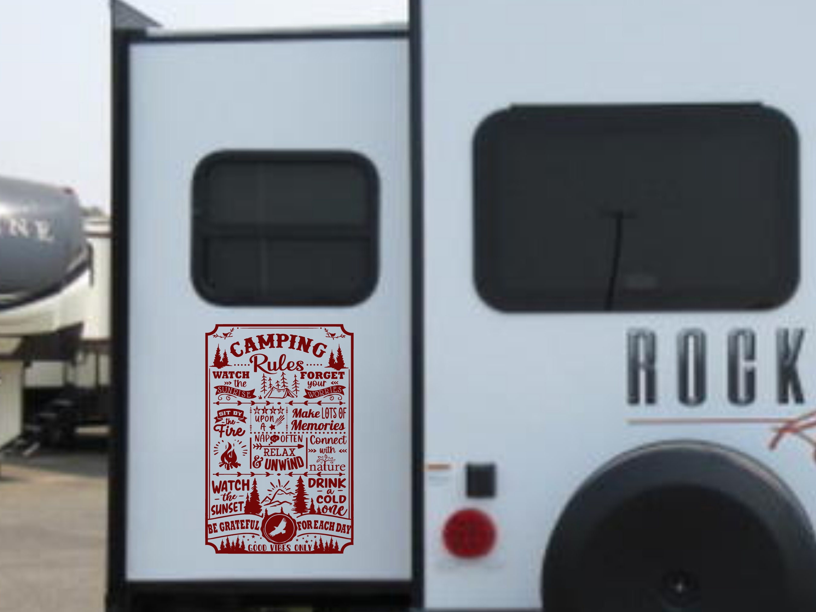 Camping Rules Decal Camper Decal Good Vibes Only Decal RV - Etsy Canada