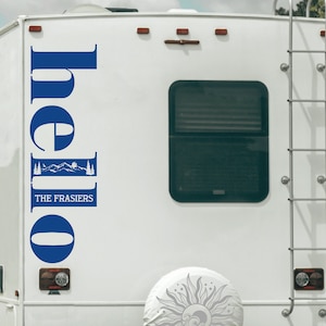 Personalized Hello Decal, Custom RV Decal, Camper Decal, Camping ...