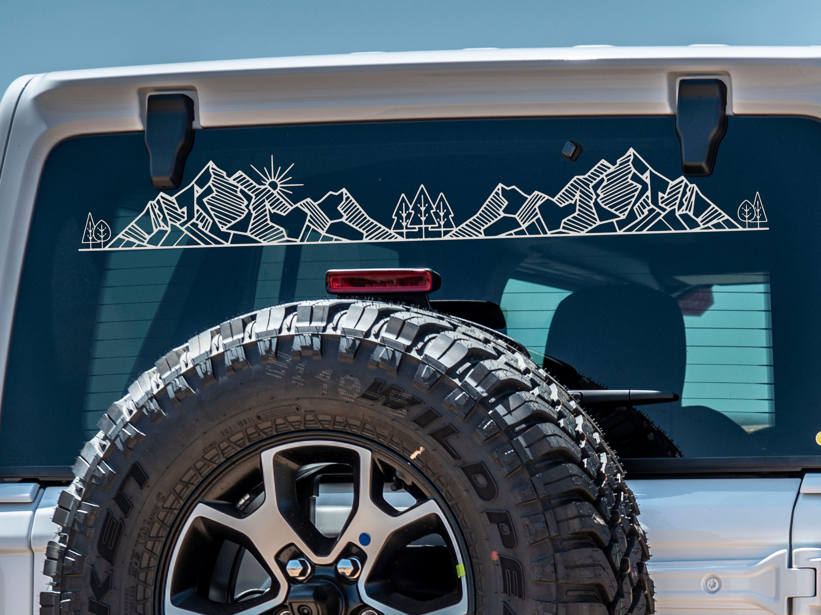 Mountain Scene Vinyl Decal Mountains & Trees Decal Camper RV - Etsy