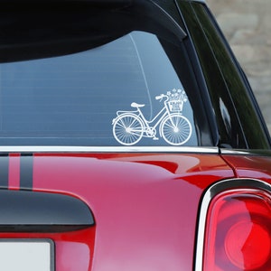 Bicycle With Flowers Decal, Enjoy the Ride Decal, Retro Bike With ...