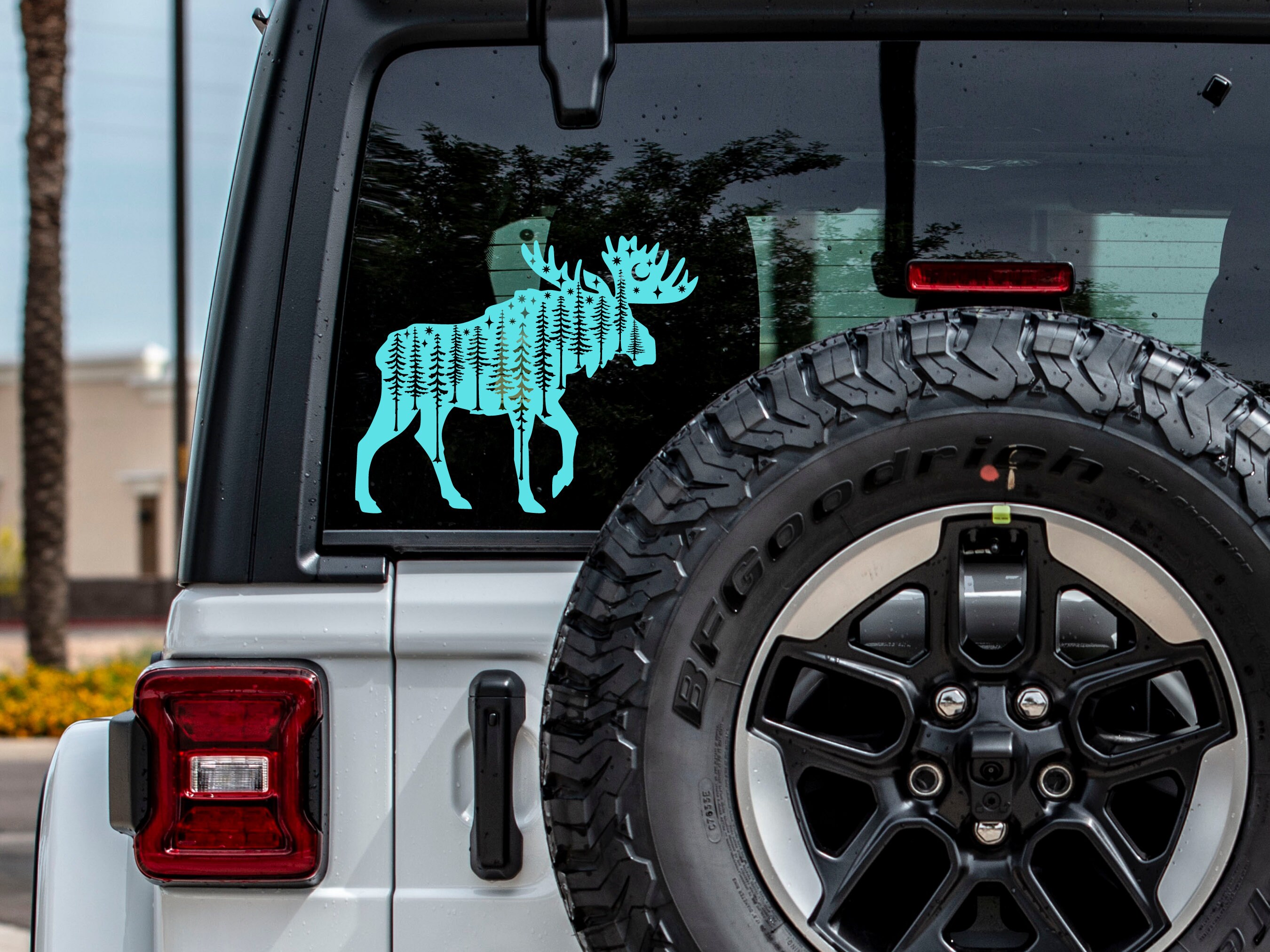 Moose Decal Moose and Forest Decal Nature Decal Outdoors | Etsy