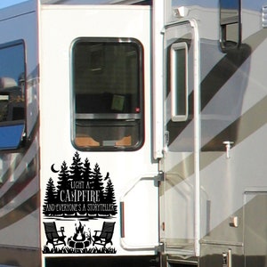 Light A Campfire Decal, Camping Decal, RV Slide-out Decal, Camper Decal ...
