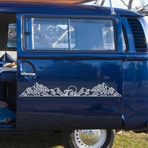 Mountain Scene Vinyl Decal, Mountains & Ocean Decal, Geometric ...