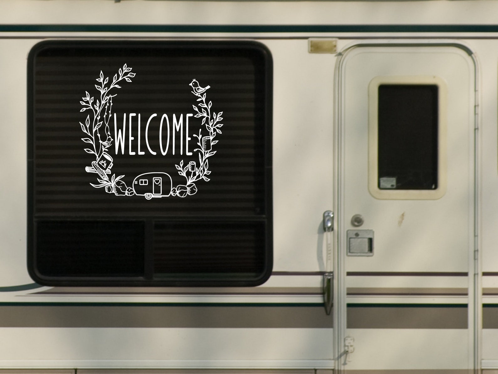 Custom Camper Decal Personalized Camper Wreath Decal RV - Etsy