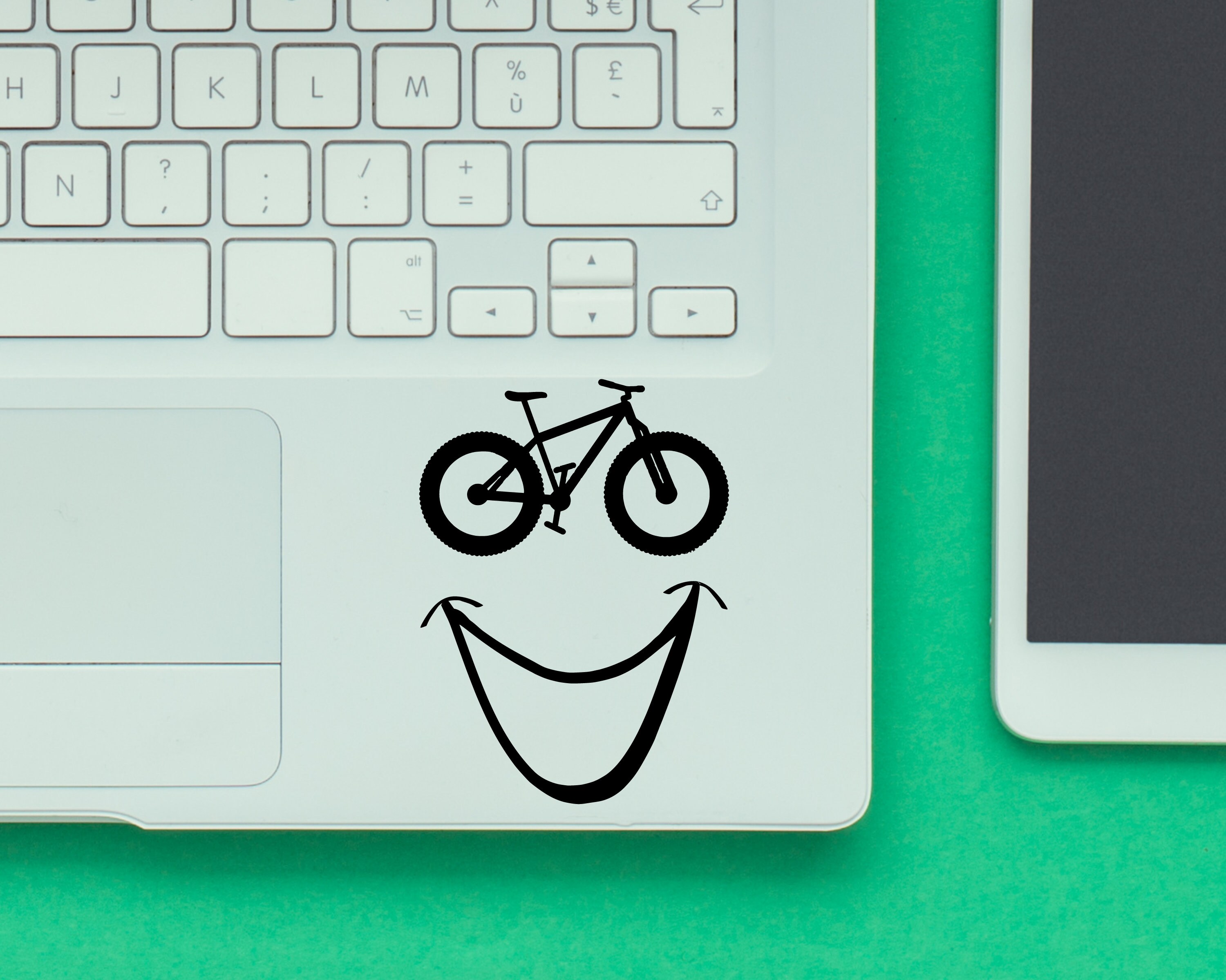 Bike Smiley Face Vinyl Decal Car Decal Fat Bike Decal - Etsy