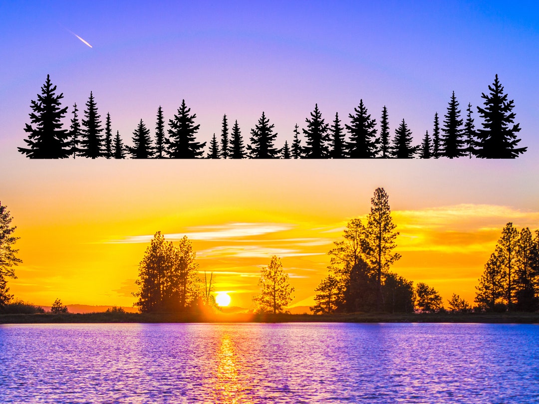 Tree Line Vinyl Decal, RV Decal, Camper Decal, Outdoors, Trees, Forest ...