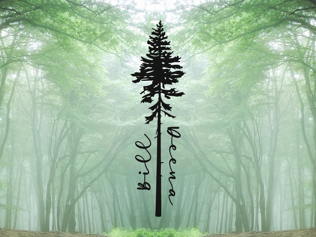 Personalized Pine Tree Decal, Forest Decal, Fir Trees Decal, Evergreen ...