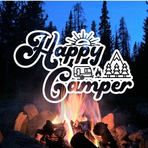 Happy Camper Decal, Camping Decal, RV Window Decal, RV Slide-out Decal ...