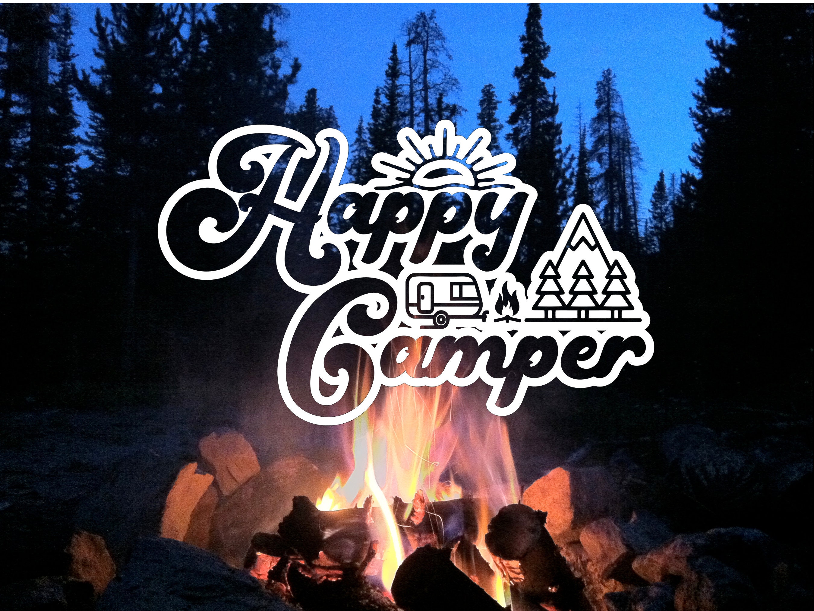 Happy Camper Decal Camping Decal RV Window Decal RV - Etsy