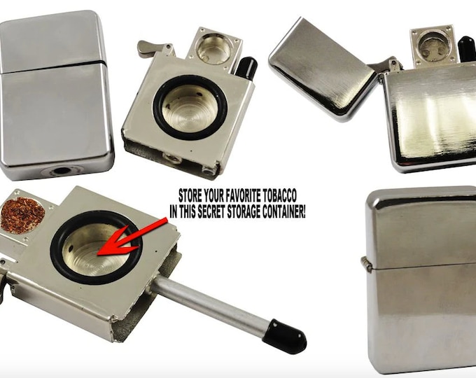 Secret Lighter Tobacco Pipe Sneak a Toke Metal Stealth Smoking Taster ...