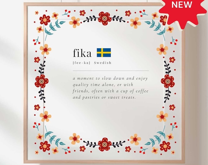 Fika Swedish Door Hanger Wood Sign Front Door Wreath Front Door Decor ...
