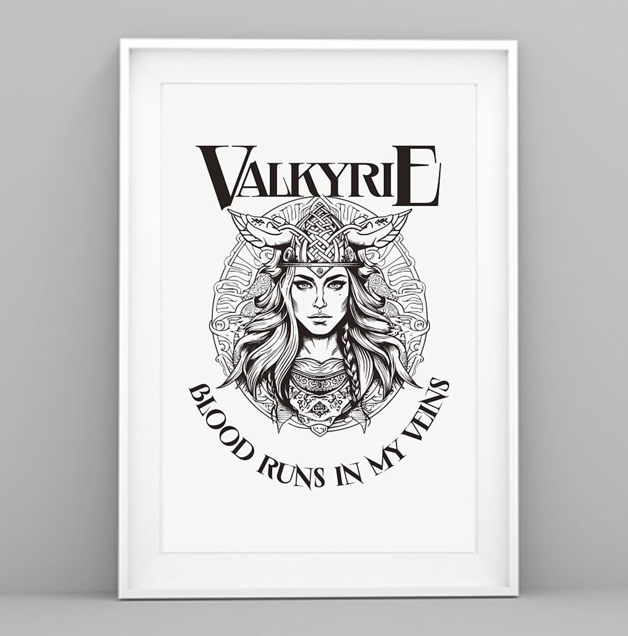 Valkyrie Blood Runs in My Veins Digital Art Print, Valkyrie Art ...