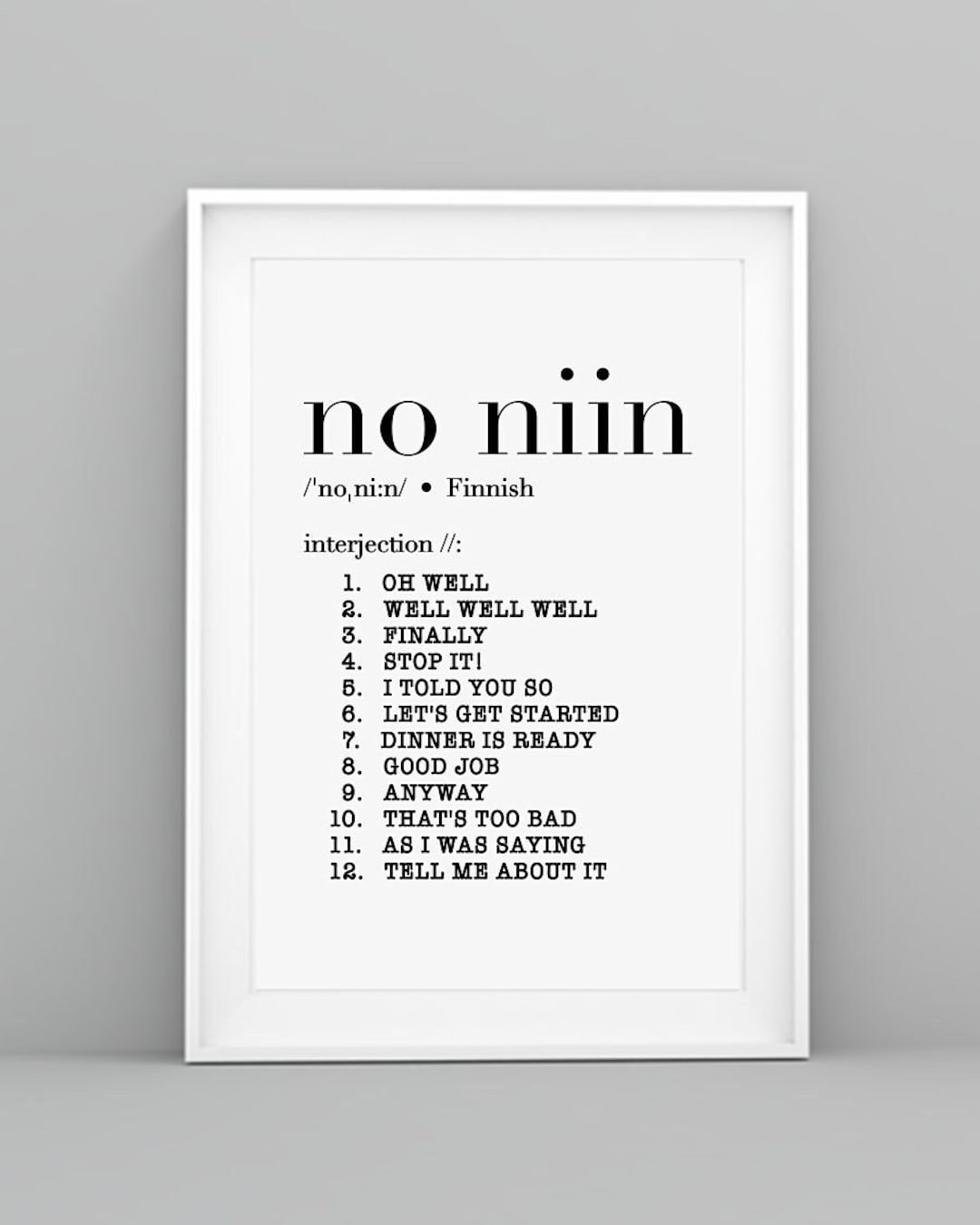 Finnish No Niin Wall Art Instant Download, Finnish Printable, Finnish ...
