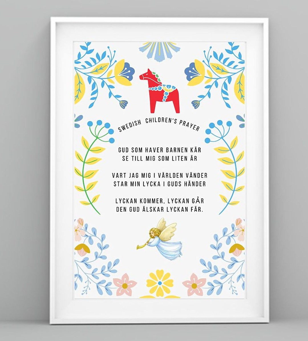 A Swedish Children's Prayer Wall Art Instant Download, Swedish ...