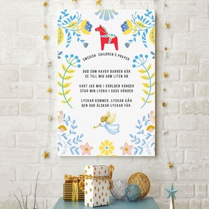 A Swedish Children's Prayer Wall Art Instant Download, Swedish ...