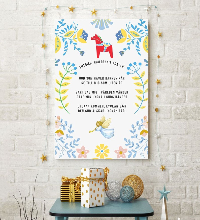 A Swedish Children's Prayer Wall Art Instant Download, Swedish ...