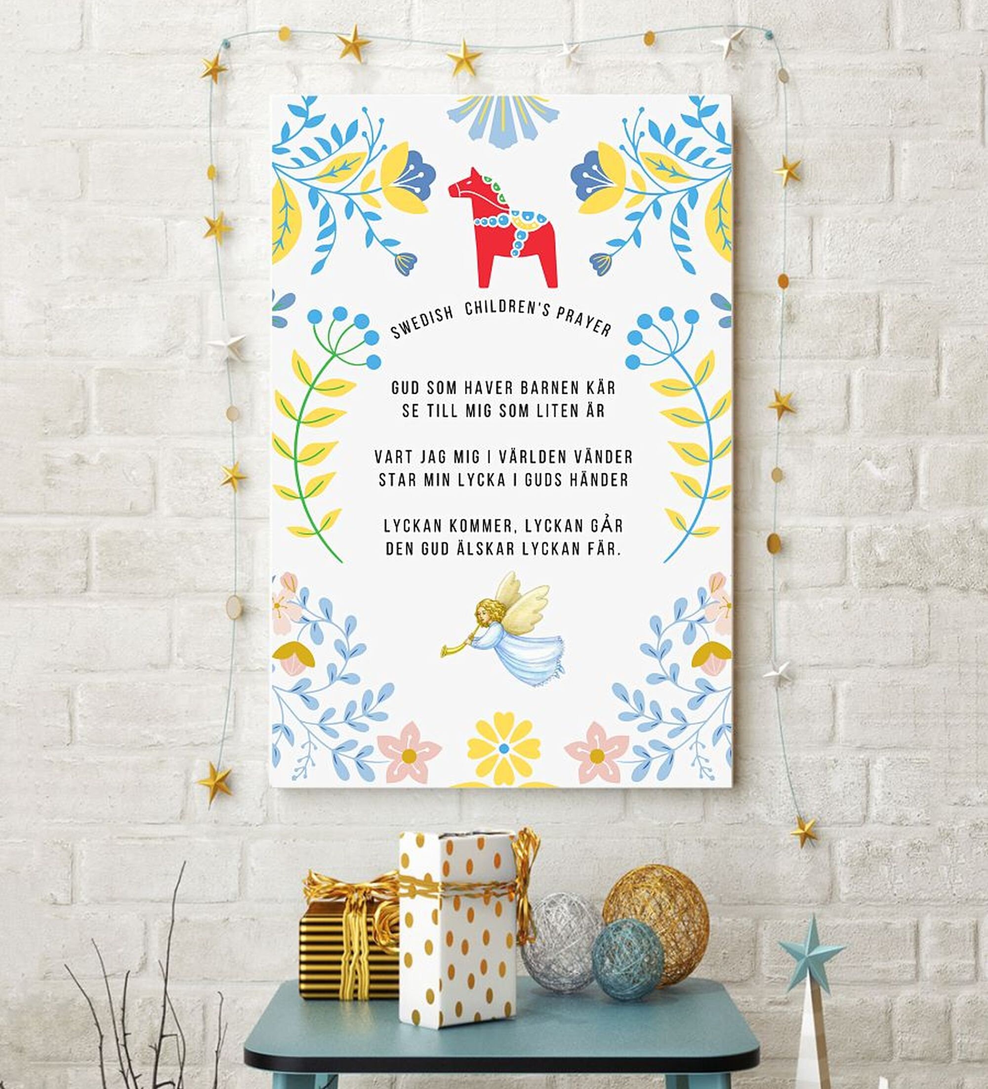 A Swedish Children's Prayer Wall Art Instant Download, Swedish ...